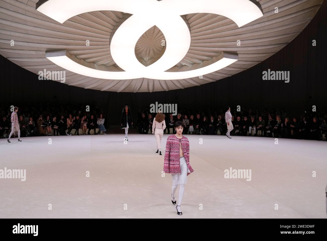 A model wears a creation for Chanel as part of the Haute Couture Spring ...