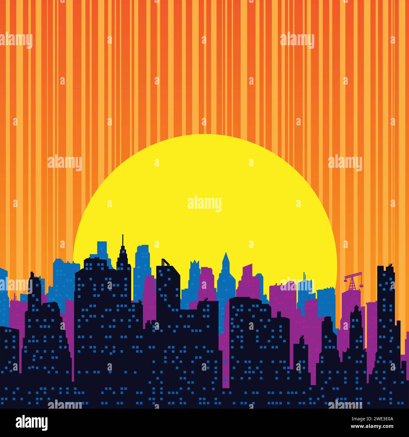 Urban vector cityscape at Day. Skyline city silhouettes. City ...