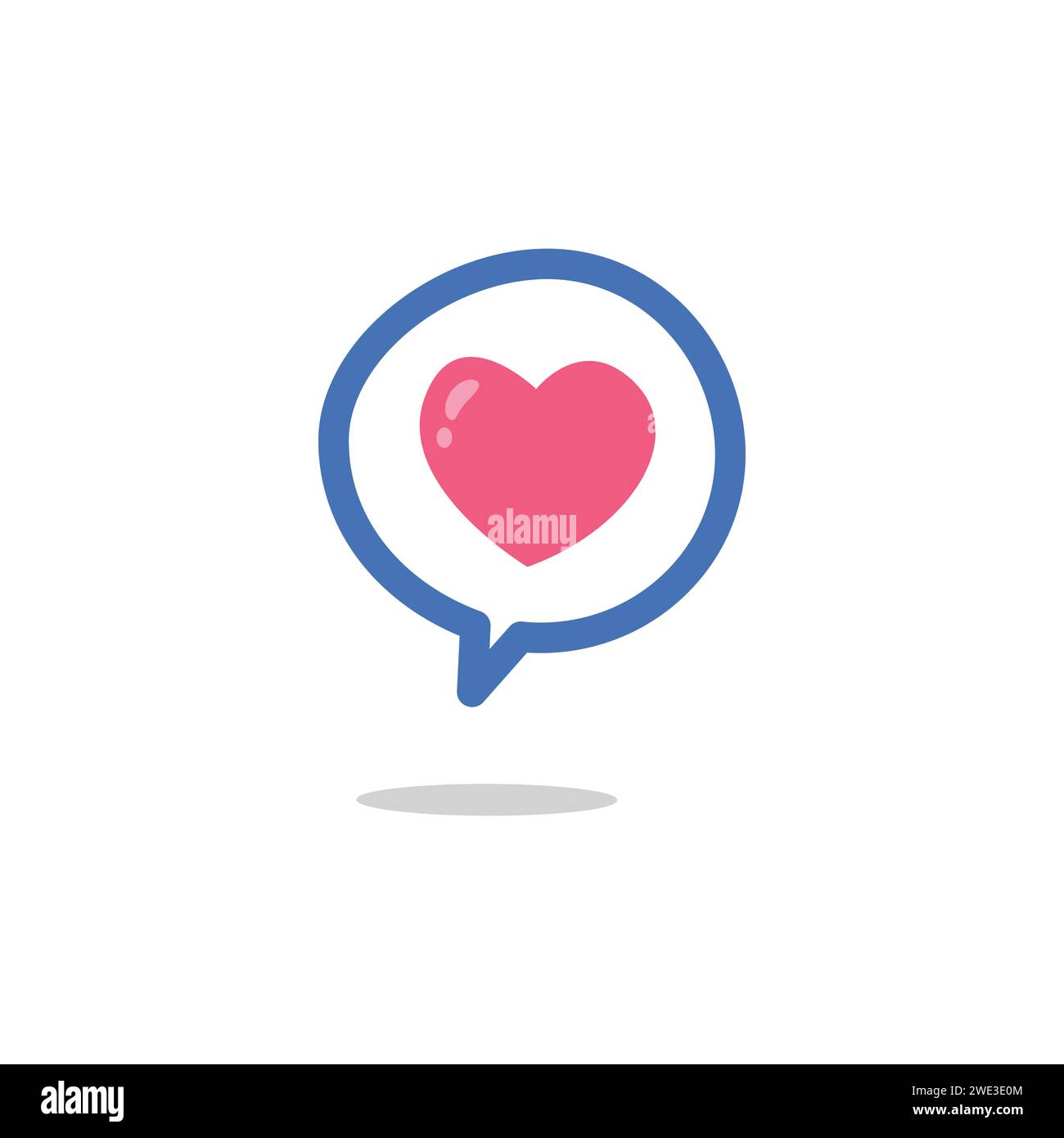 Heart dialogue icon in a speech bubble isolated on white background ...