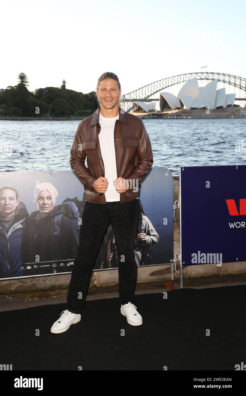 Sydney, Australia. 23rd January 2024. Joe Davidson arrives on the red ...