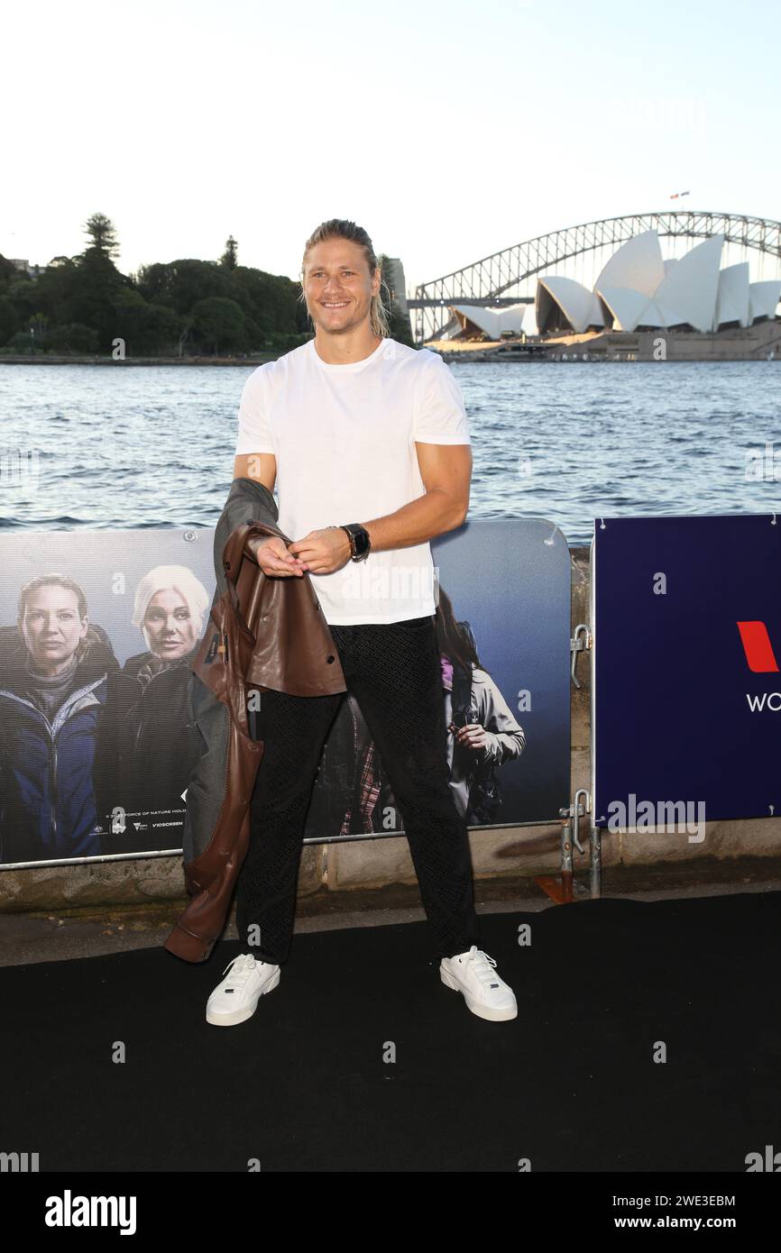 Sydney, Australia. 23rd January 2024. Joe Davidson arrives on the red ...