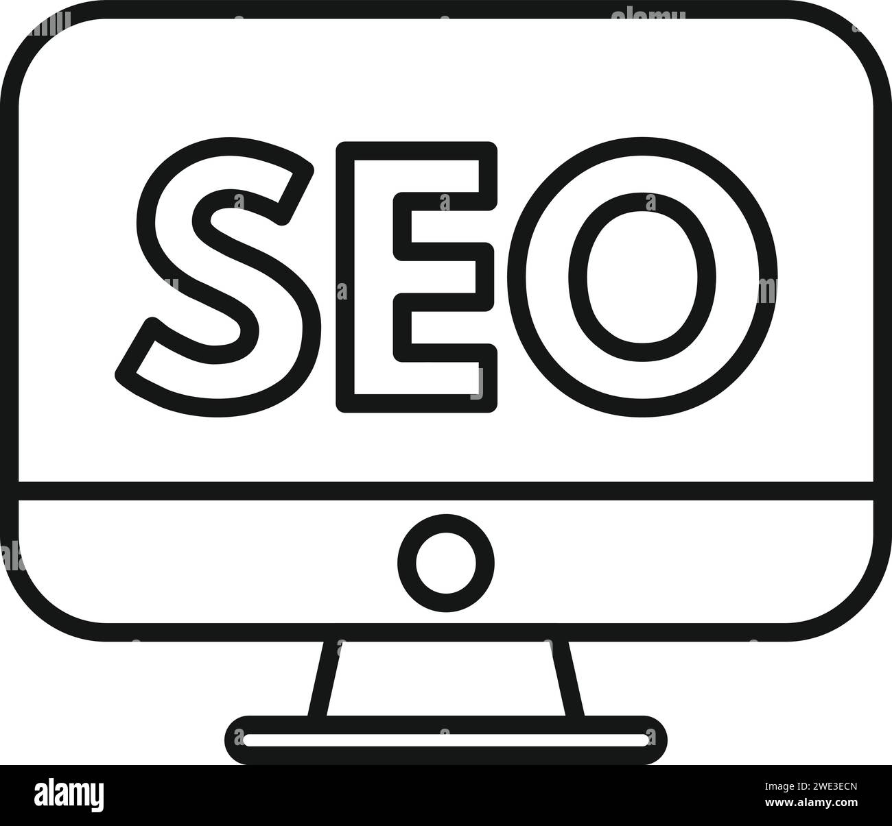 Seo computer engine icon outline vector. Global web. Chart platform ...