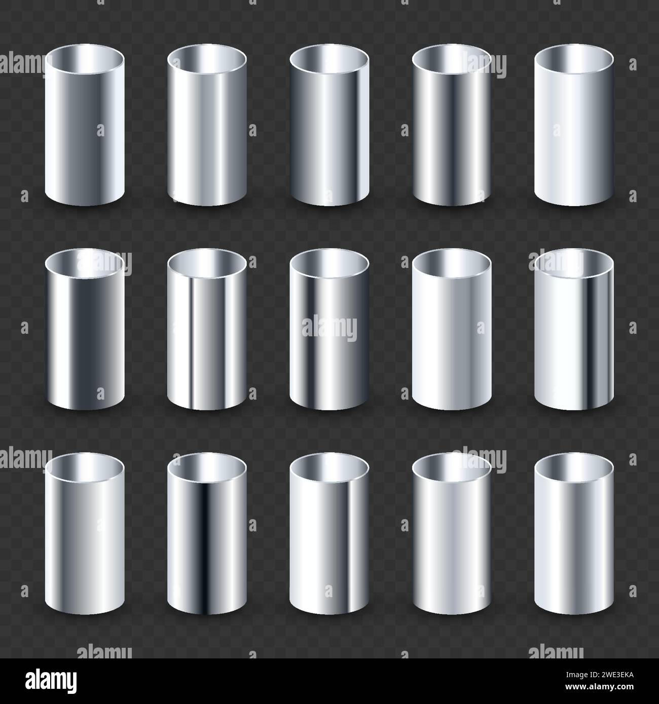 Steel pipes collection. Construction material, pipeline. Industry and ...