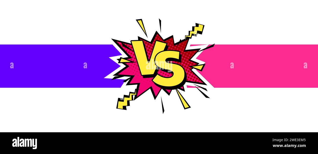 Cartoon comic background. Vs, fight versus. Comics book colorful ...