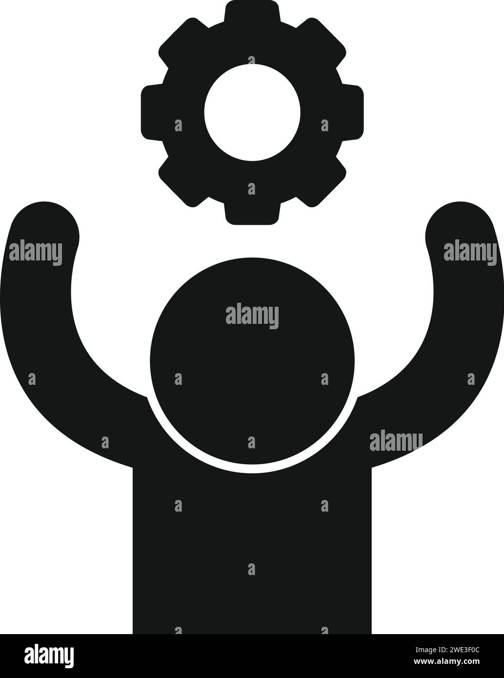 Gear sport run icon simple vector. Late work. Active fast sleepy Stock ...