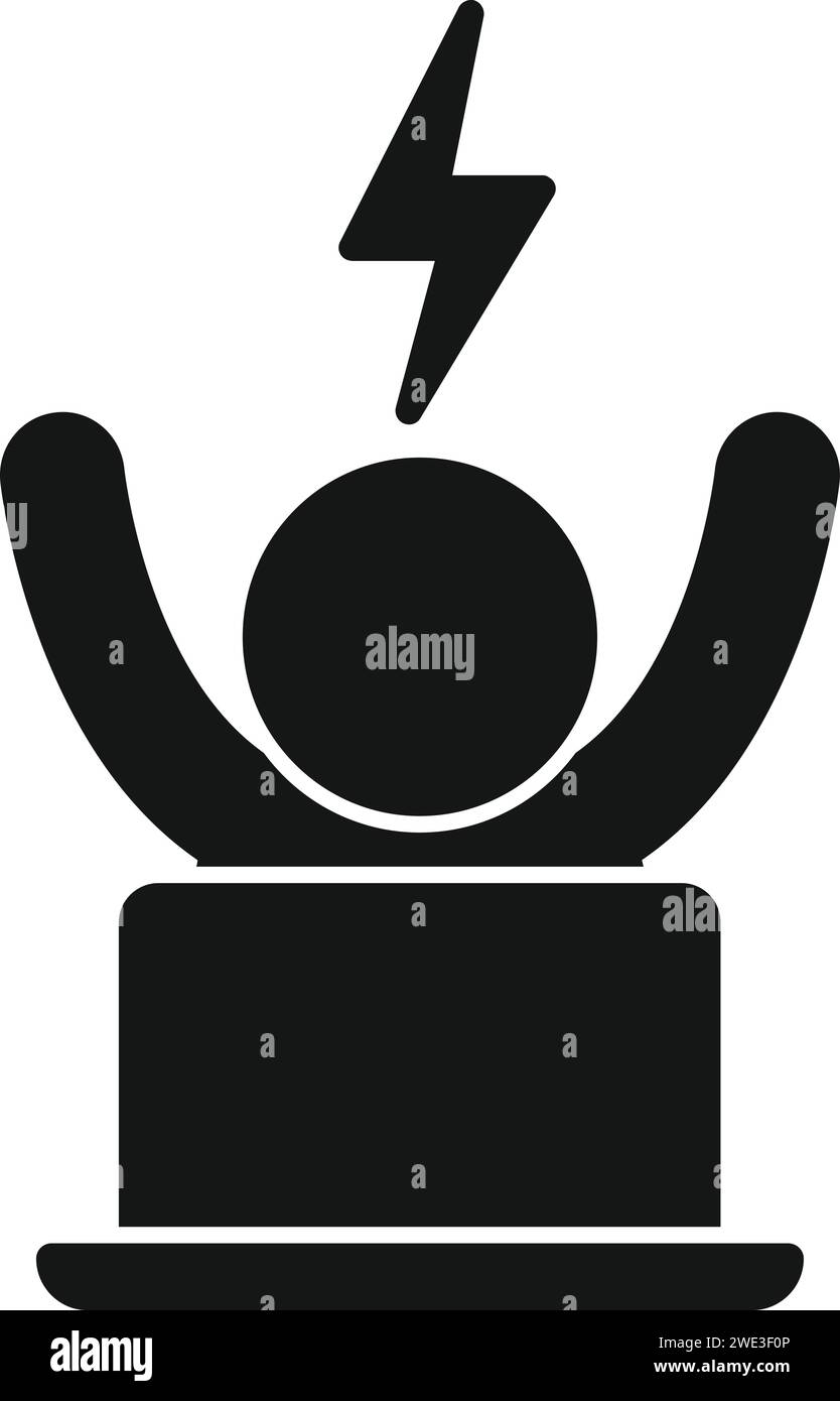 Big energy late work icon simple vector. Fast active man. People agency ...