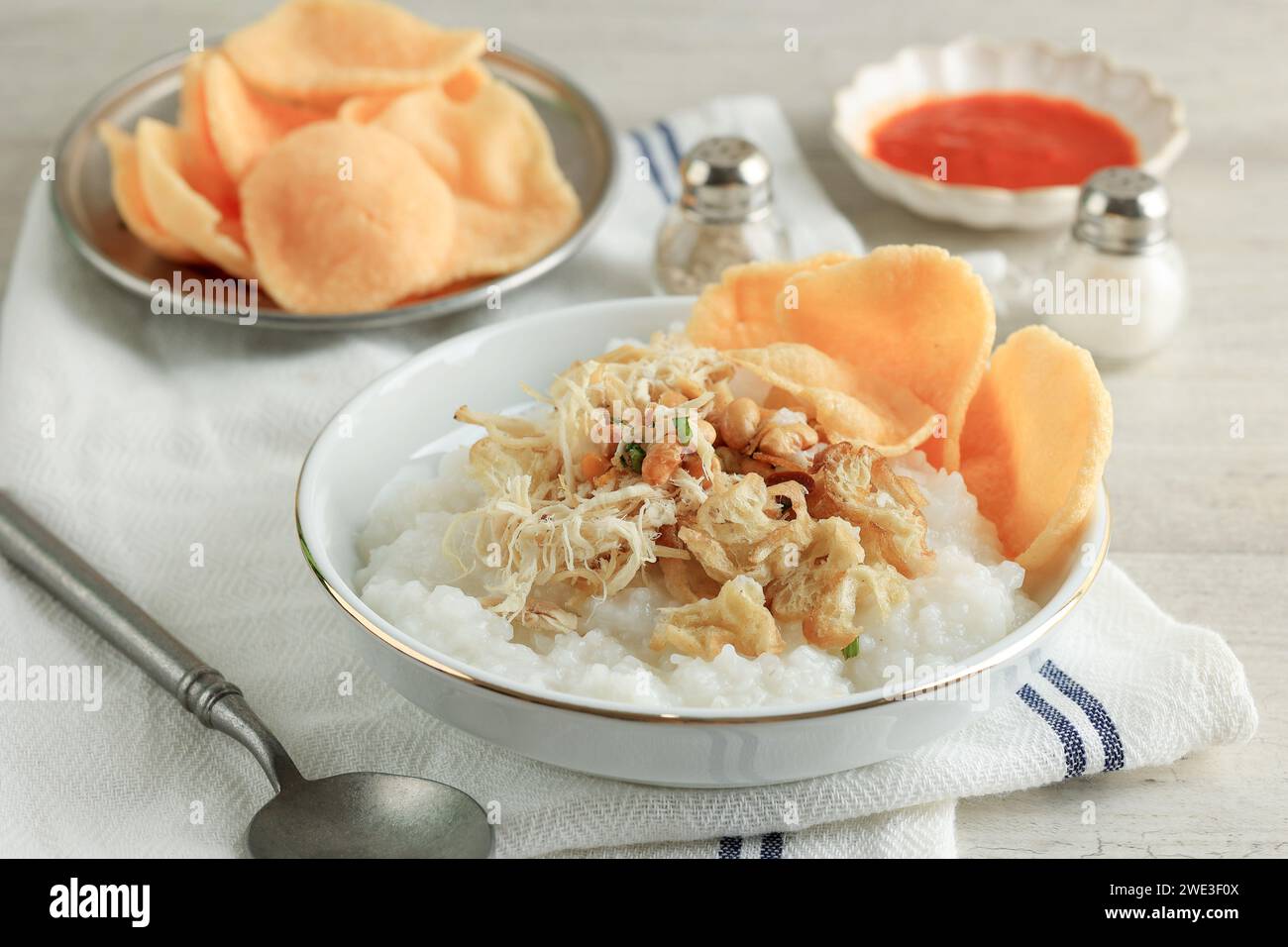 Bubur Ayam or Indonesia Chicken Porridge, Indonesian Street Food Made ...