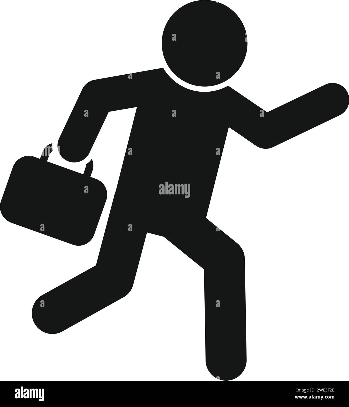 Running person work late icon simple vector. Morning busy. Solitary ...