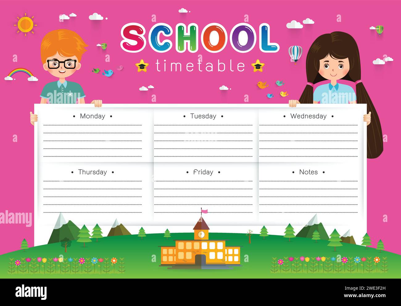 background frame design of School Timetable, Schedule,Weekly school ...