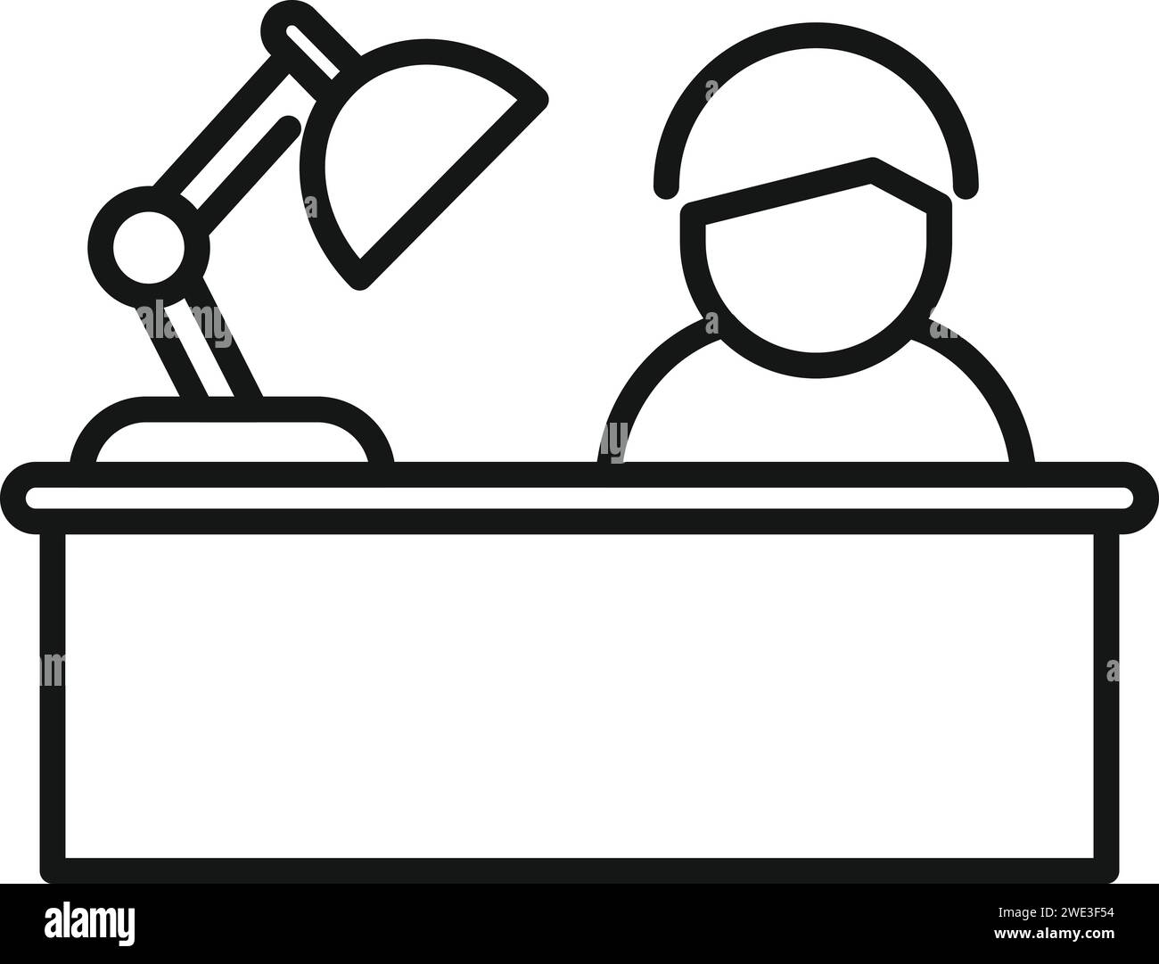 Late desk work icon outline vector. Active fast person. Learning office ...