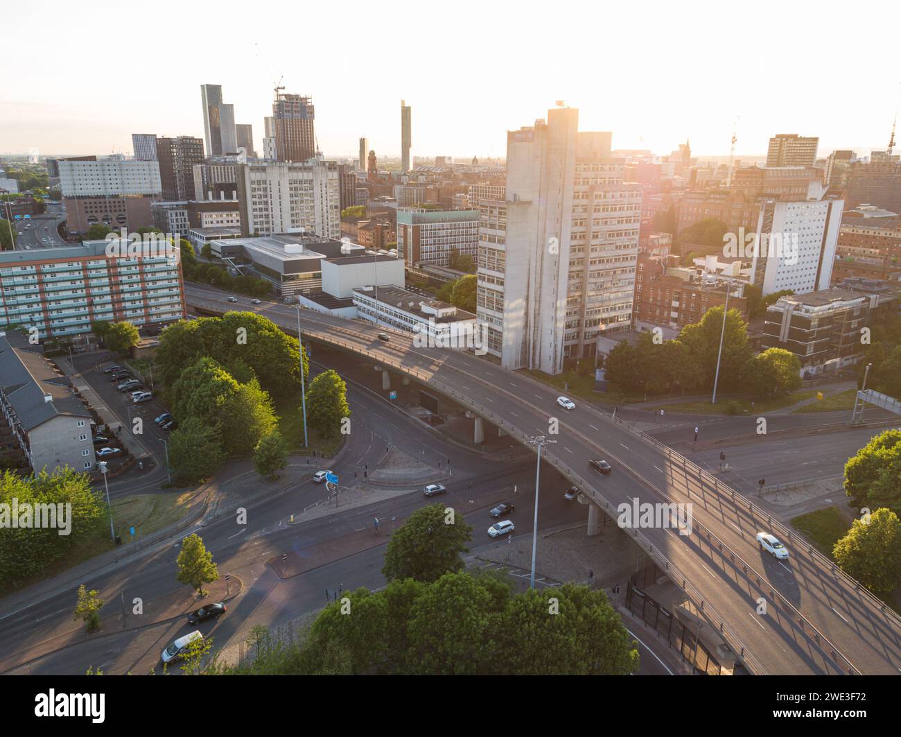 Aerial photograph of Manchester city centre, University of Manchester ...