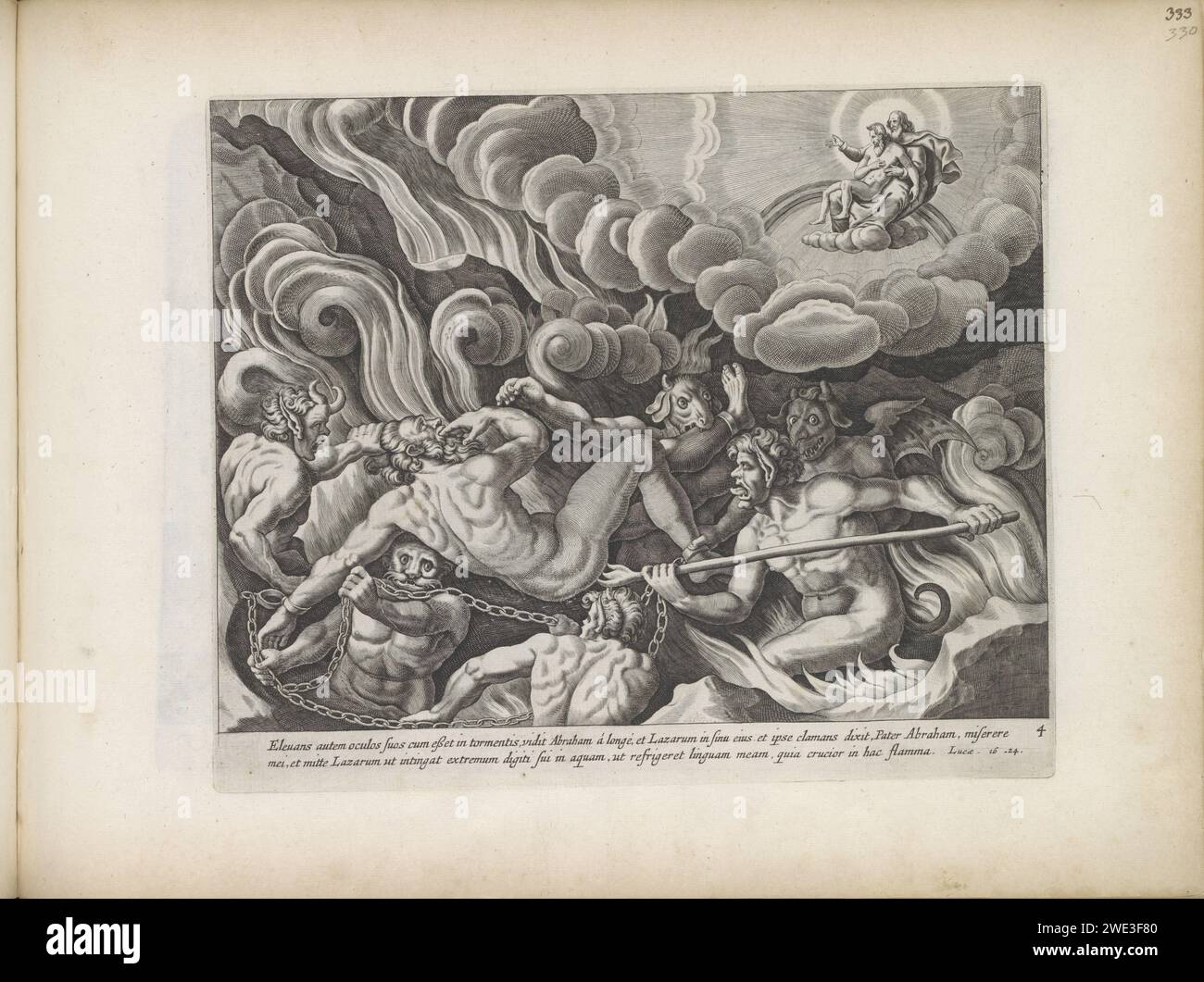 Vision of the rich man in hell, 1643 print The rich man in hell. It is ...