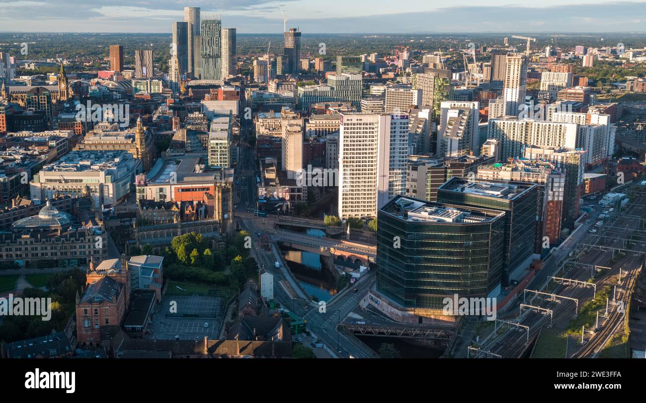Aerial image of Manchester city centre, Embankment, Manchester ...