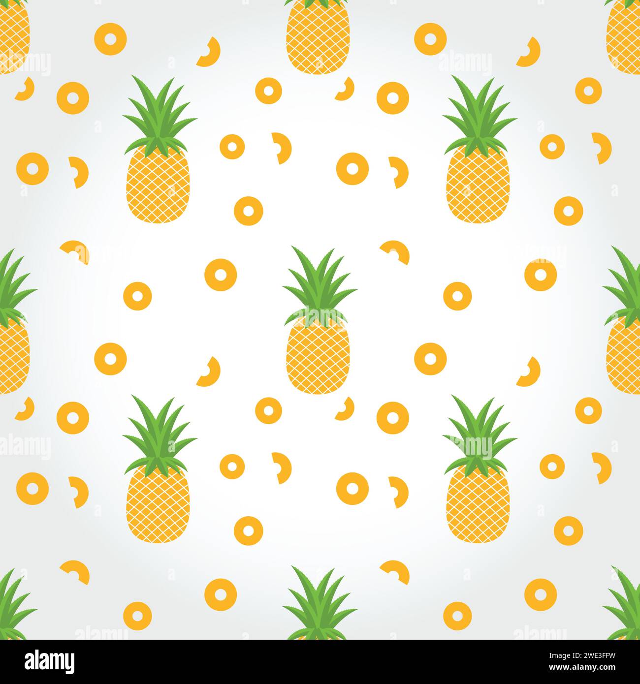 Pineapple seamless pattern. Juicy fruits tiling. Exotic tropical plant background vector ...