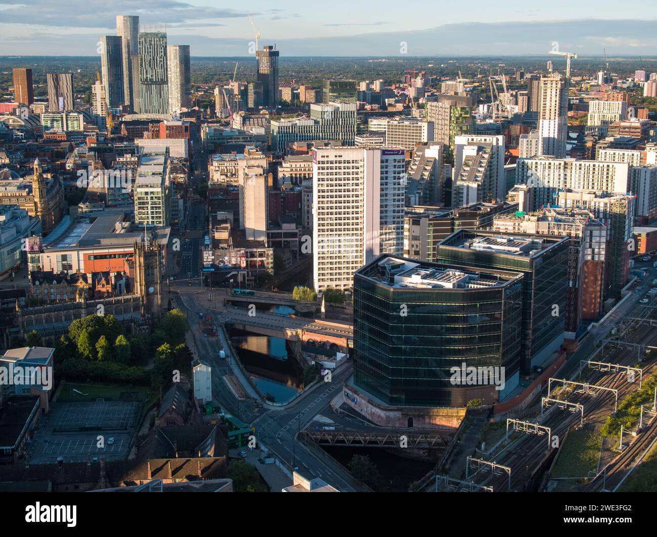 Aerial image of Manchester city centre, Embankment, Manchester ...