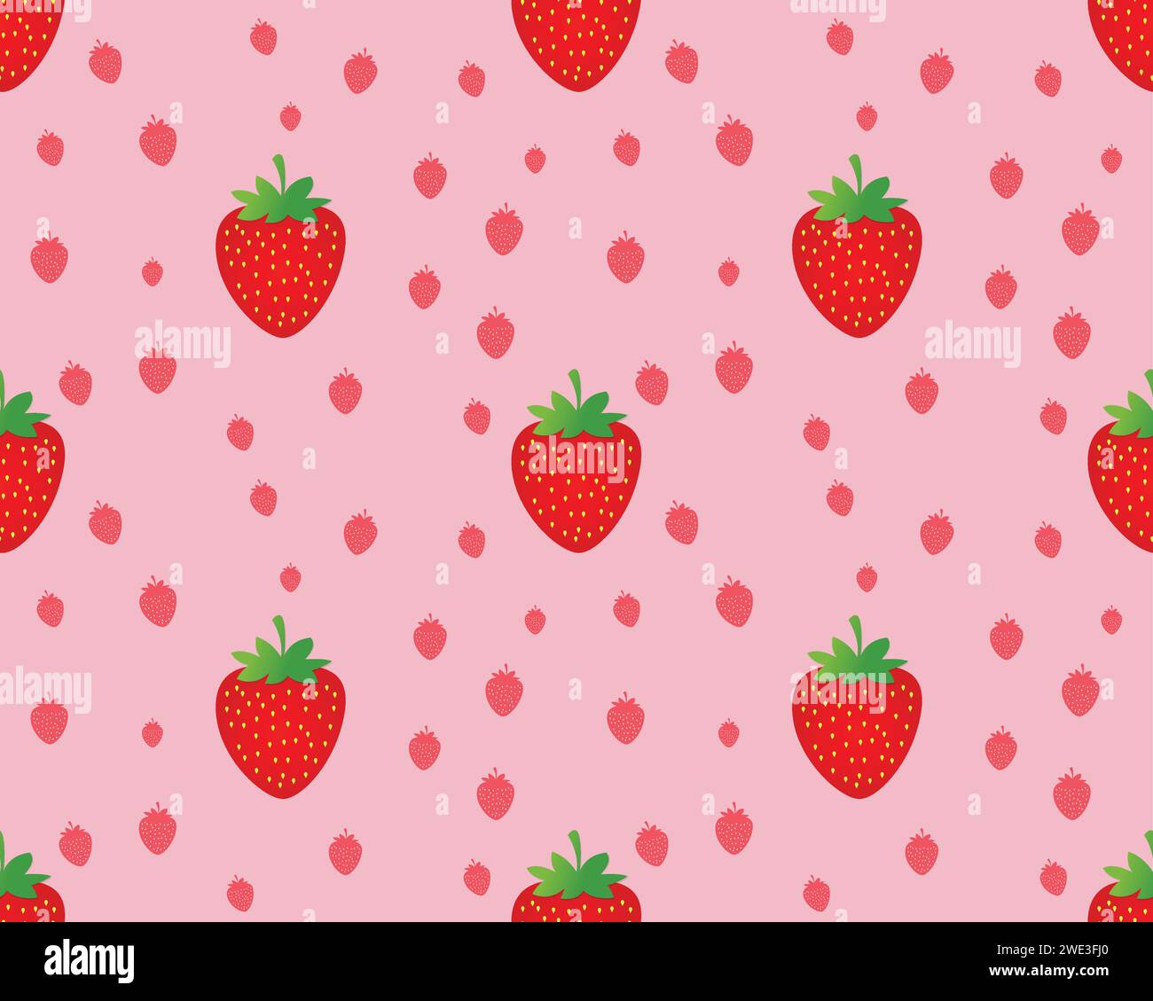 seamless strawberry pattern on pink background vector illustration ...