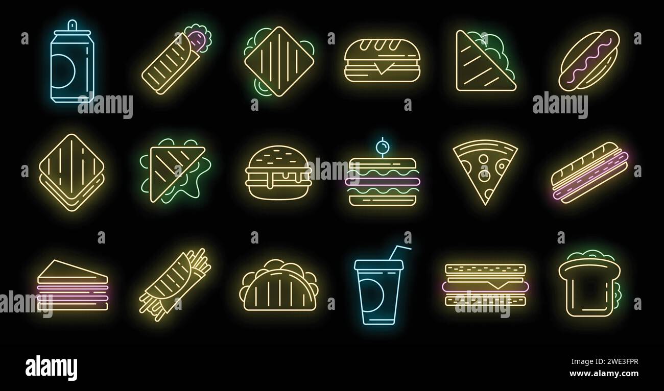 Sandwich bar icons set Stock Vector Images - Alamy