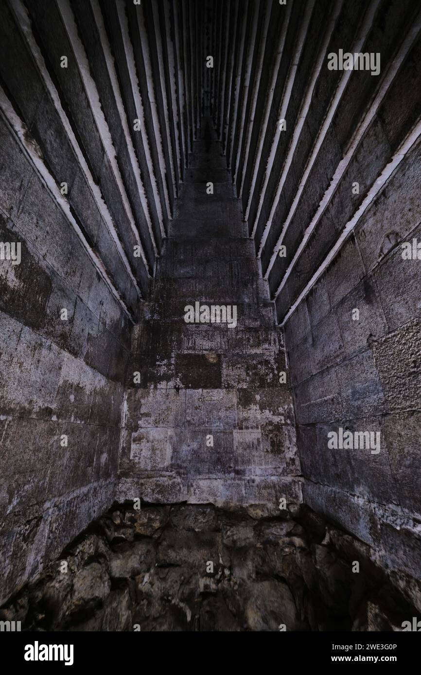 Dahshur, Egypt - January 2, 2024: Interior of The ancient Red Pyramid ...