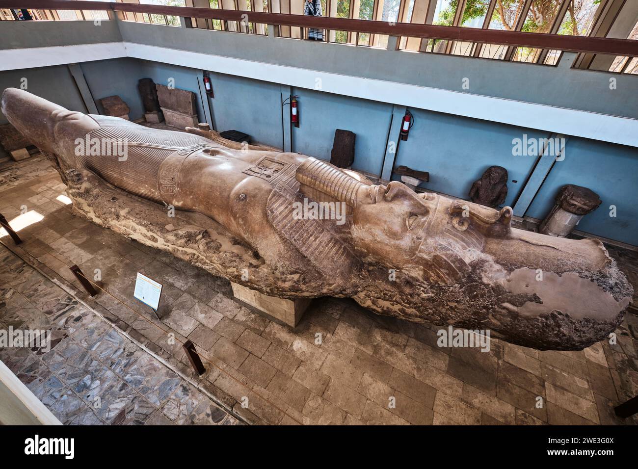 Memphis, Egypt - January 2, 2024: A monumental statue of Ramesses II ...