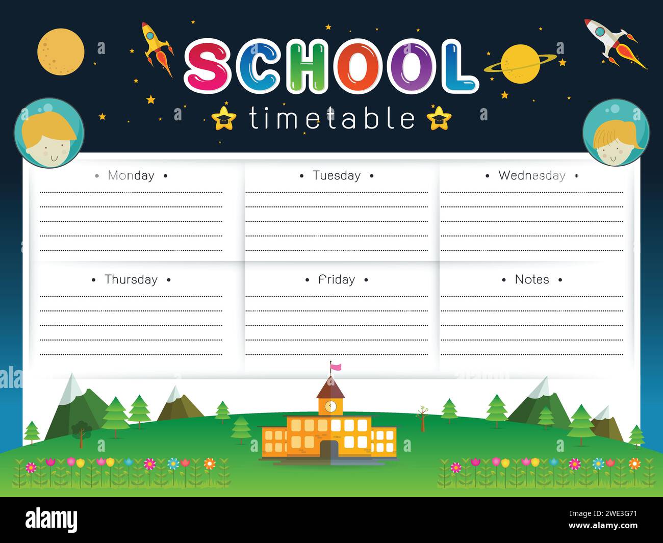 background frame design of School Timetable, Schedule,Weekly school ...