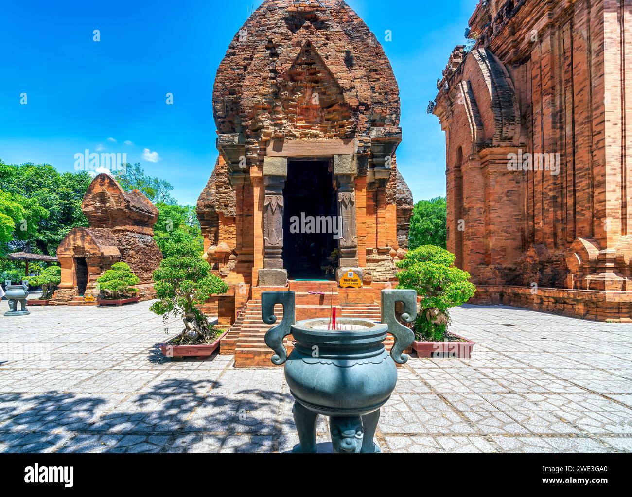 Ponagar Tower in Nha Trang, Vietnam. This is an artistic architectural ...