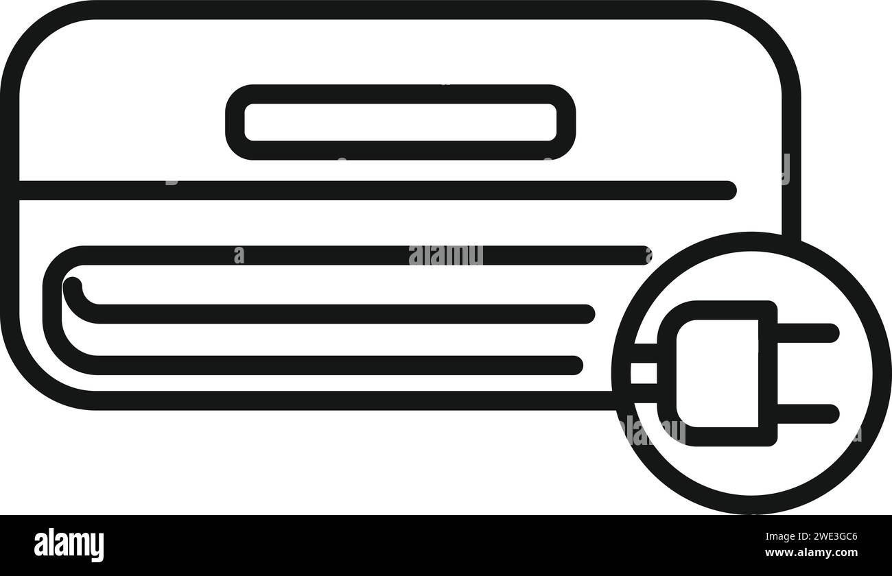 Plug air conditioner icon outline vector. Filter clean master. Pump system Stock Vector Image ...