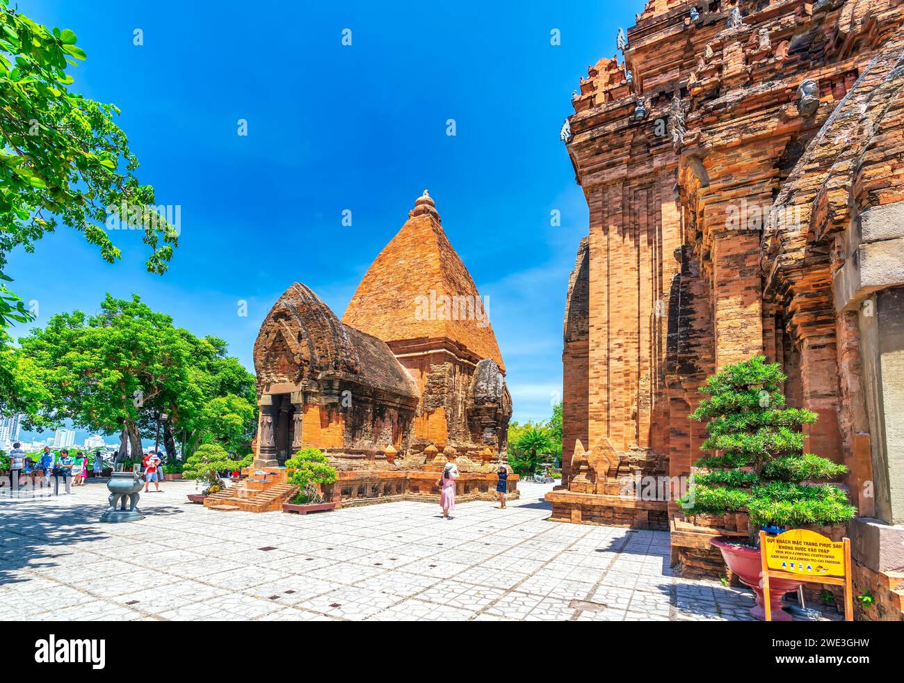 Ponagar Tower in Nha Trang, Vietnam. This is an artistic architectural ...