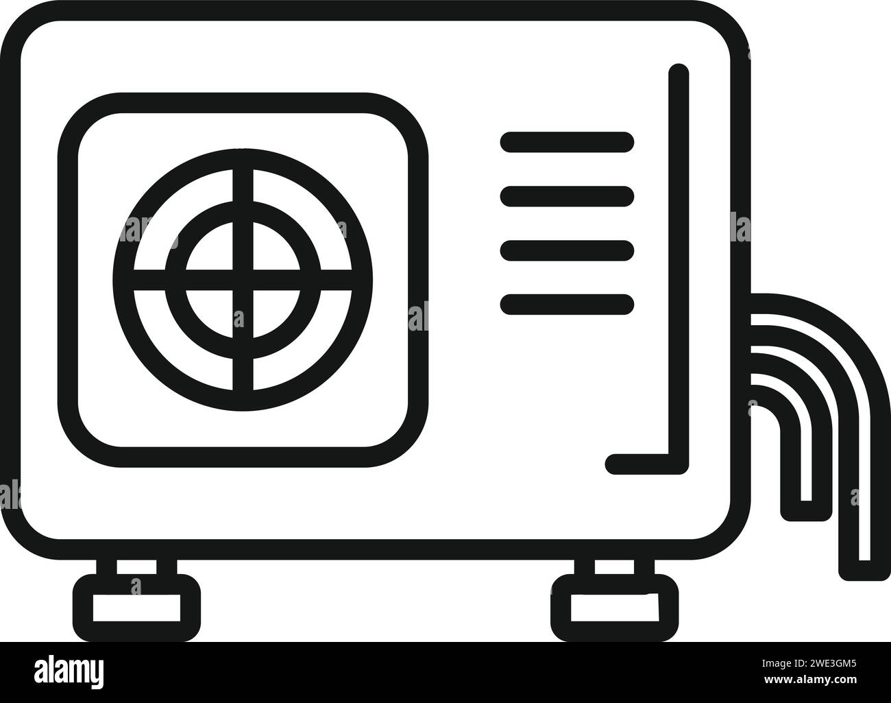 Worker control unit icon outline vector. Repair air conditioner. Filter ...
