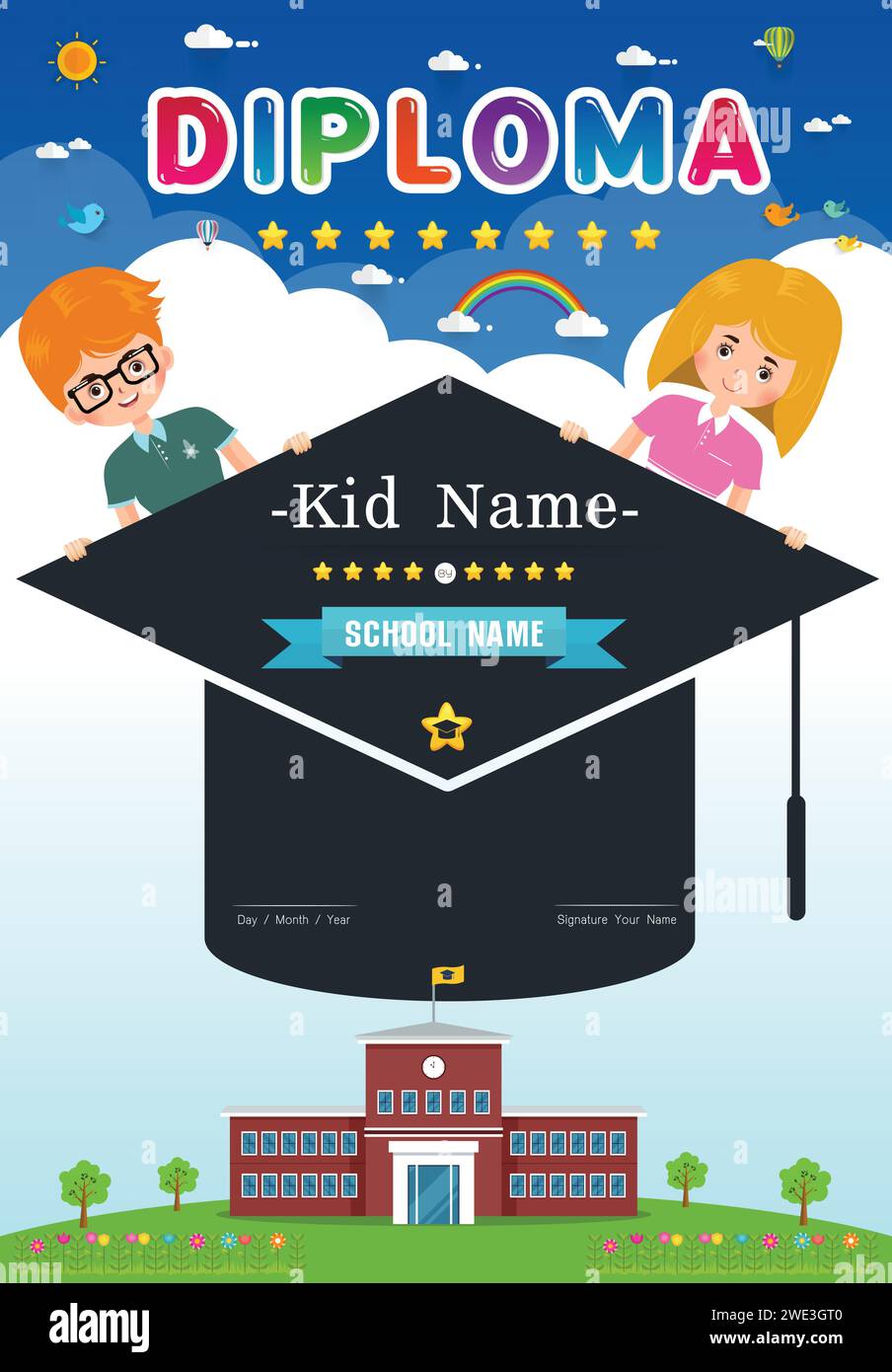 Children Graduation Border