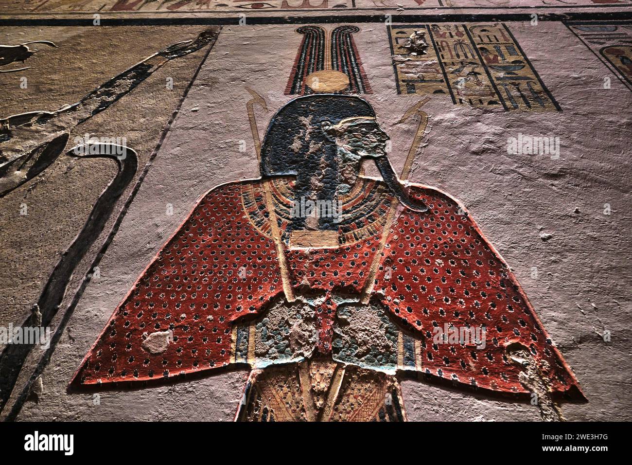 Luxor, Egypt - January 2, 2024: Colorful hieroglyphs on the wall in ...