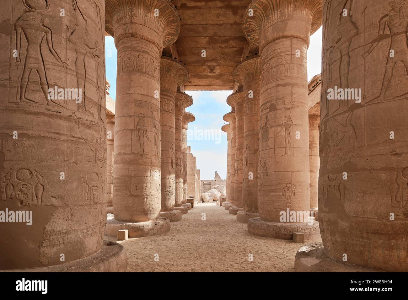 Luxor, Egypt - December 2023: The Ramesseum is the memorial temple or ...