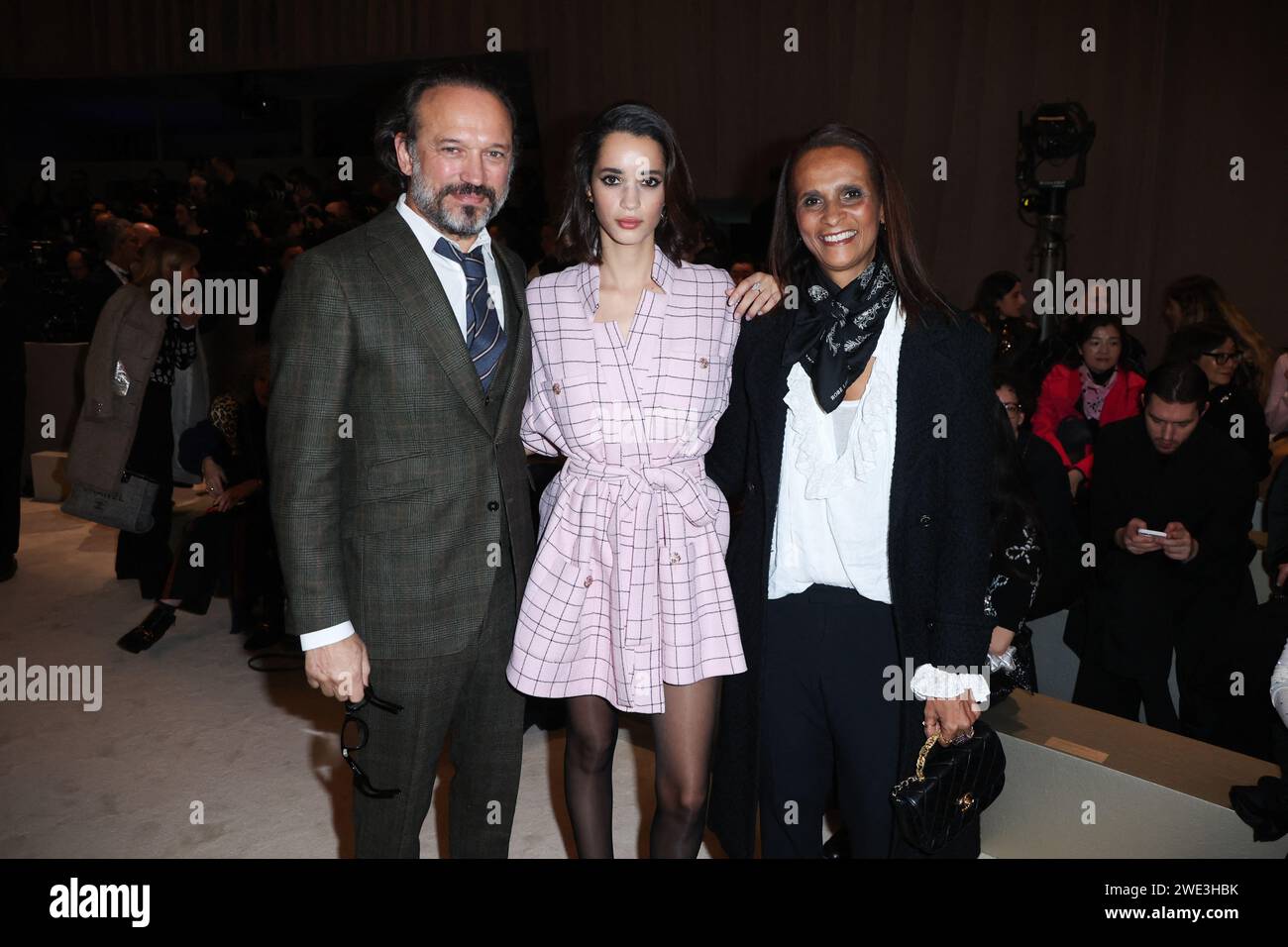 Paris, France. 23rd Jan, 2024. Vincent Perez, Iman Perez, Karine Silla ...