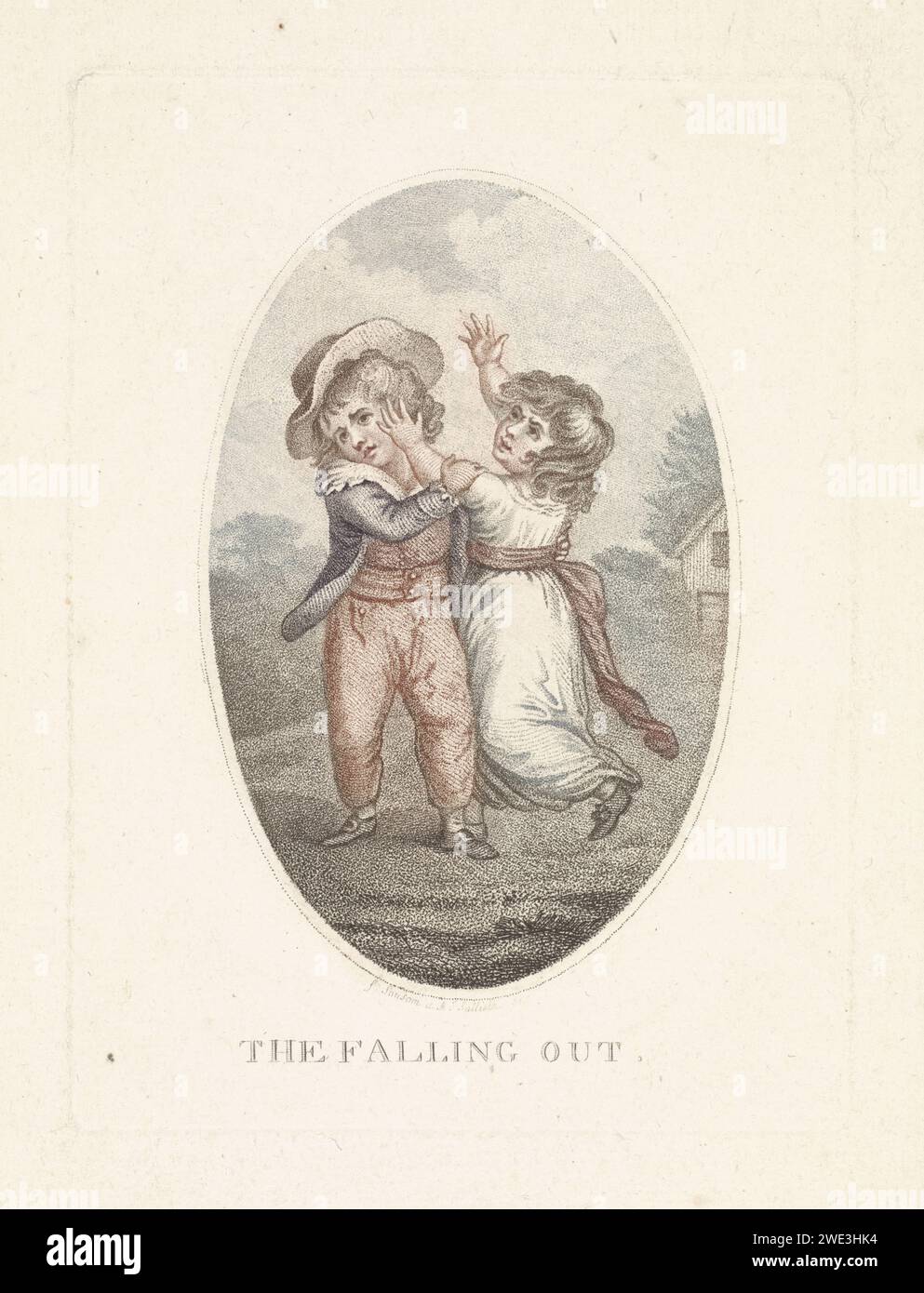 Boy and girl tease each other, Mathias de Sallieth, 1785 print paper ...