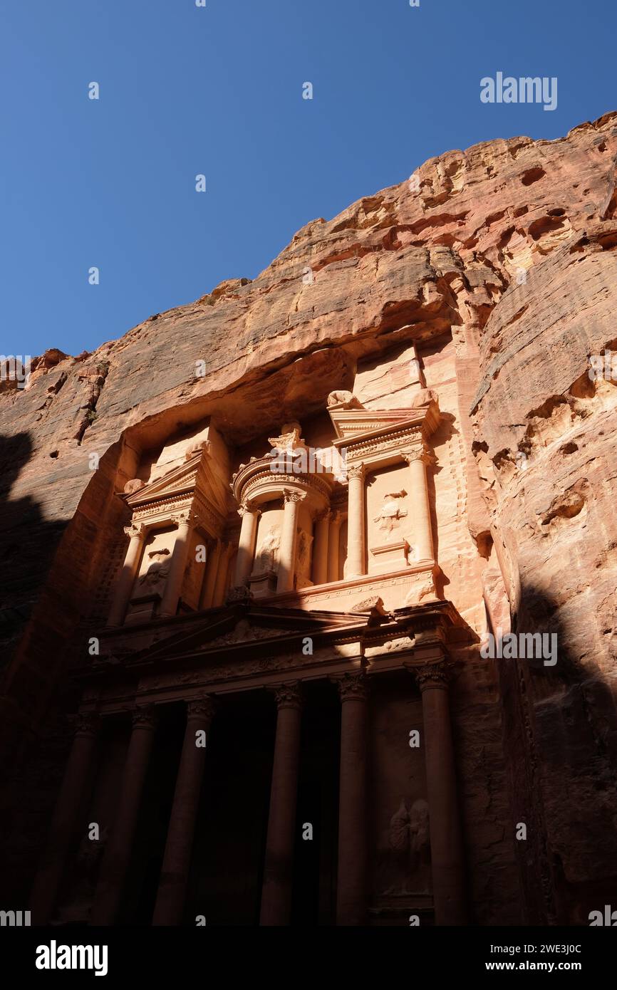 Petra Jordan early morning sunrise reveals the Tresuary building seen ...