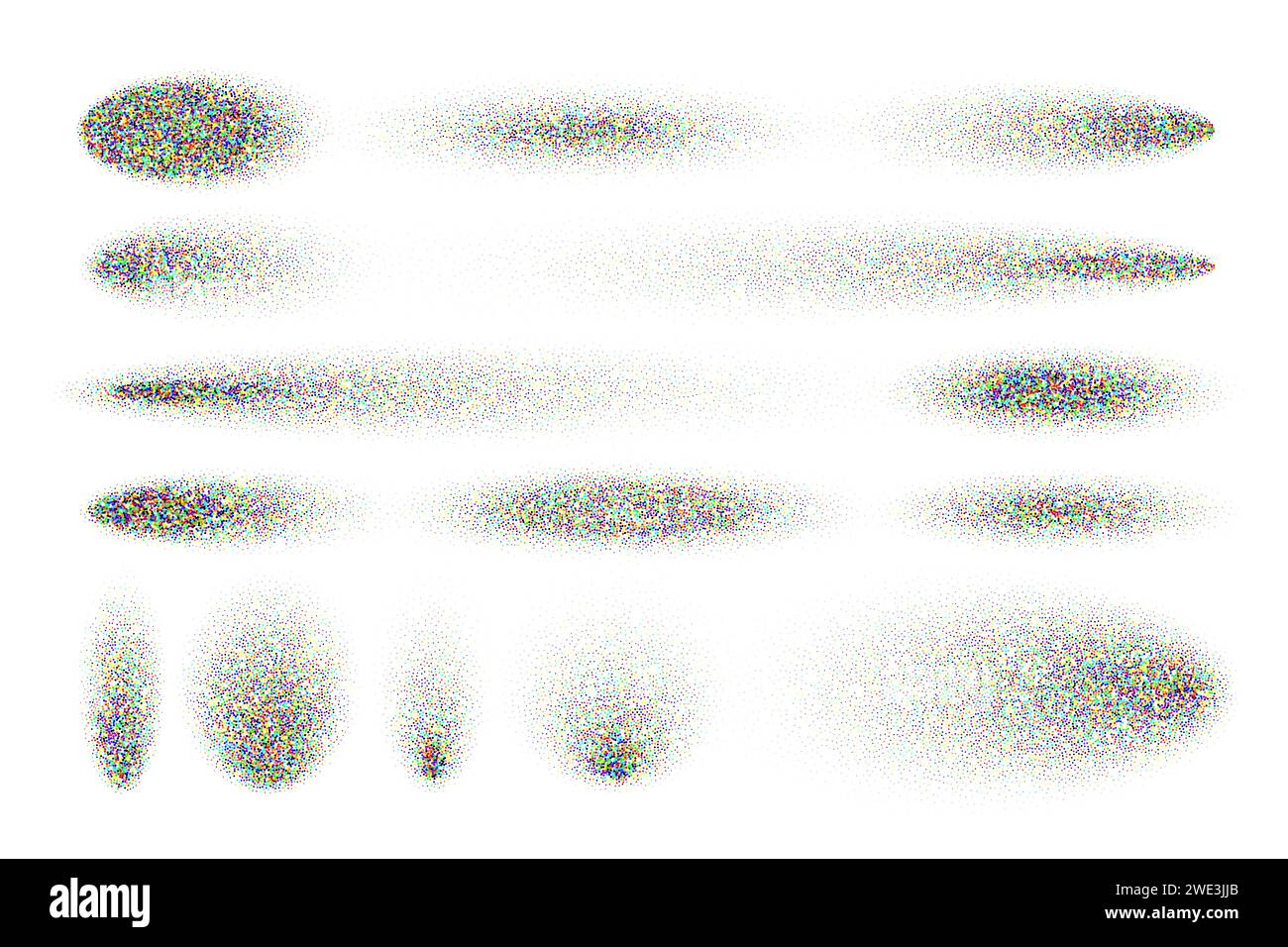 Stipple shadows set, dotted design elements. Fading gradient. Stippling ...