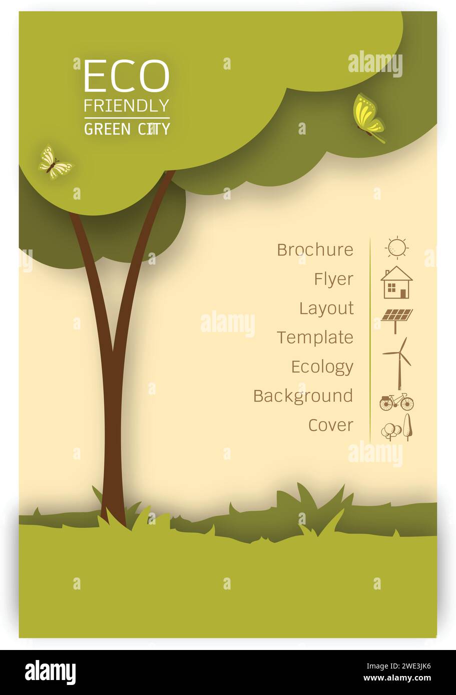 Vector Brochure Flyer design Layout template. Ecology background with ...