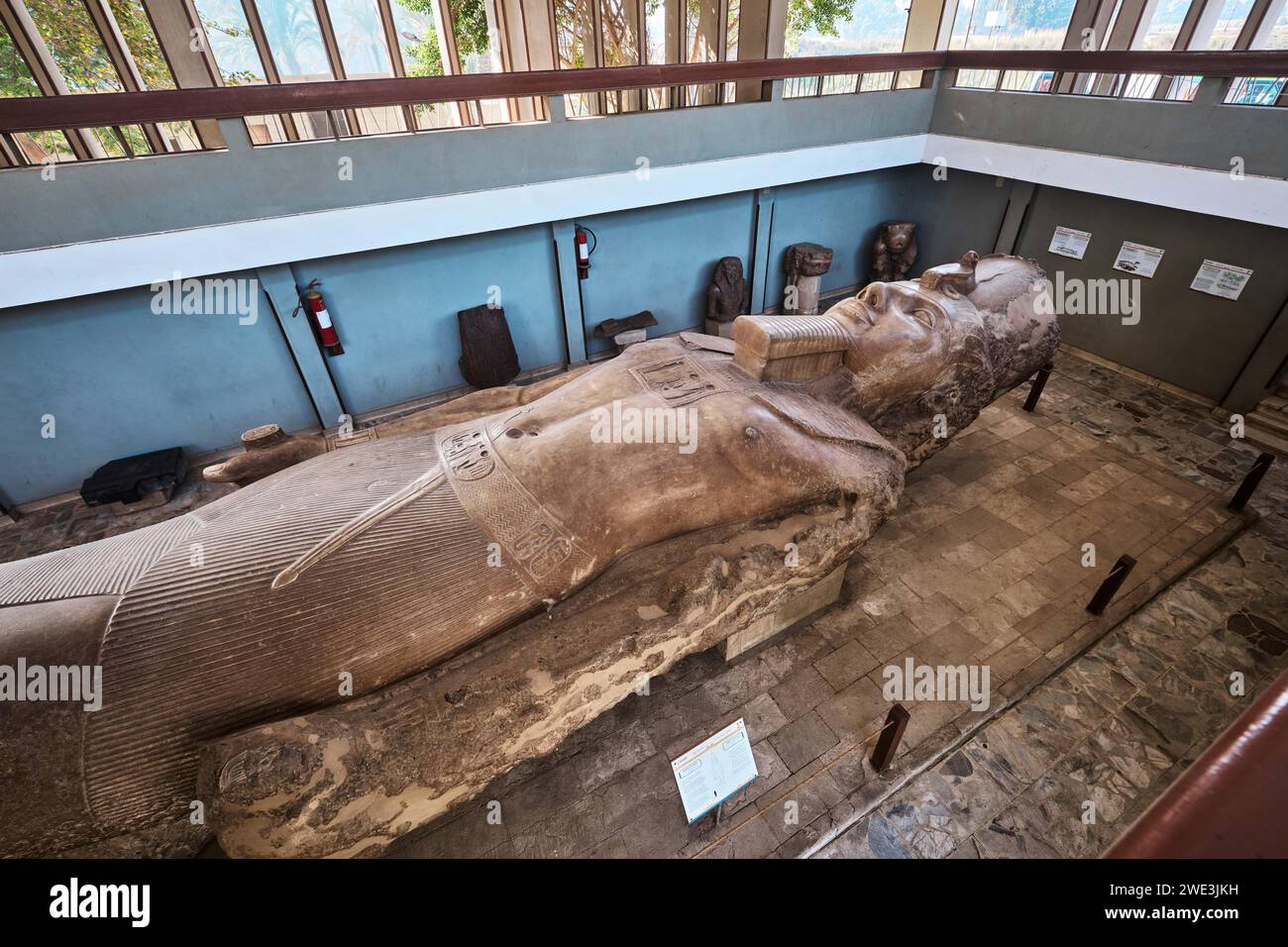 Memphis, Egypt - January 2, 2024: A monumental statue of Ramesses II ...
