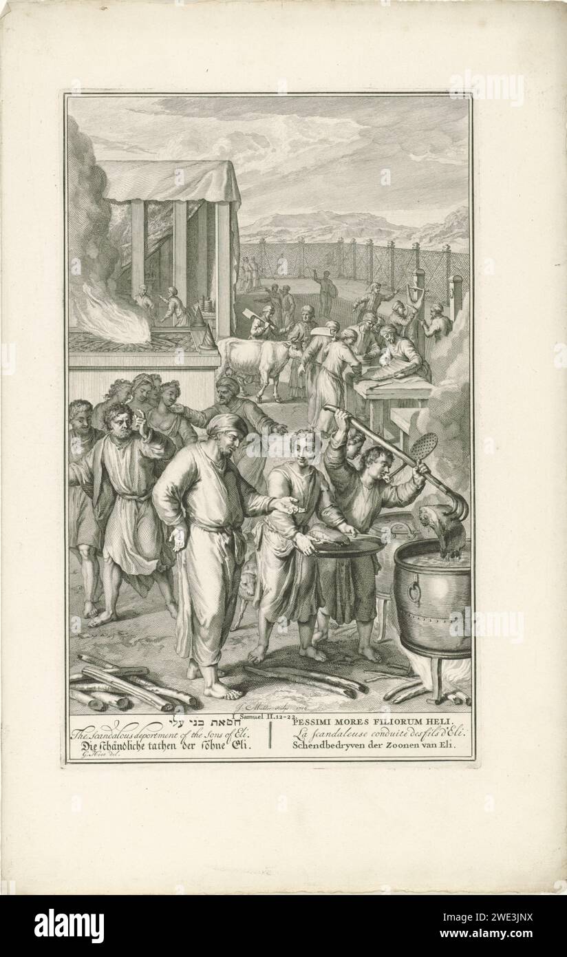 Wanging behavior of the sons of Eli, Joseph Mulder, after Gerard Hoet ...