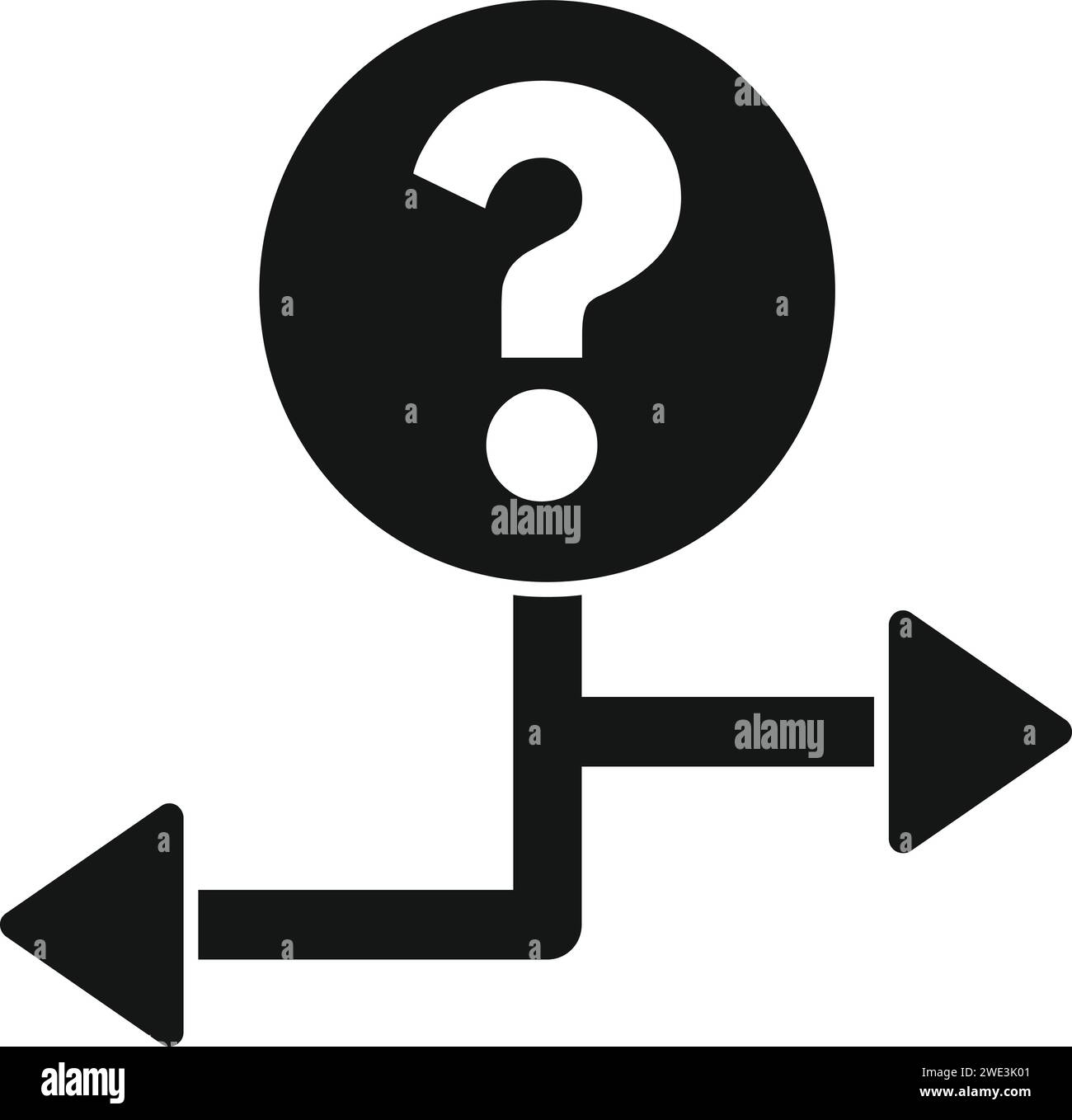 Ambiguity analysis icon simple vector. Data confused. Arrow business ...