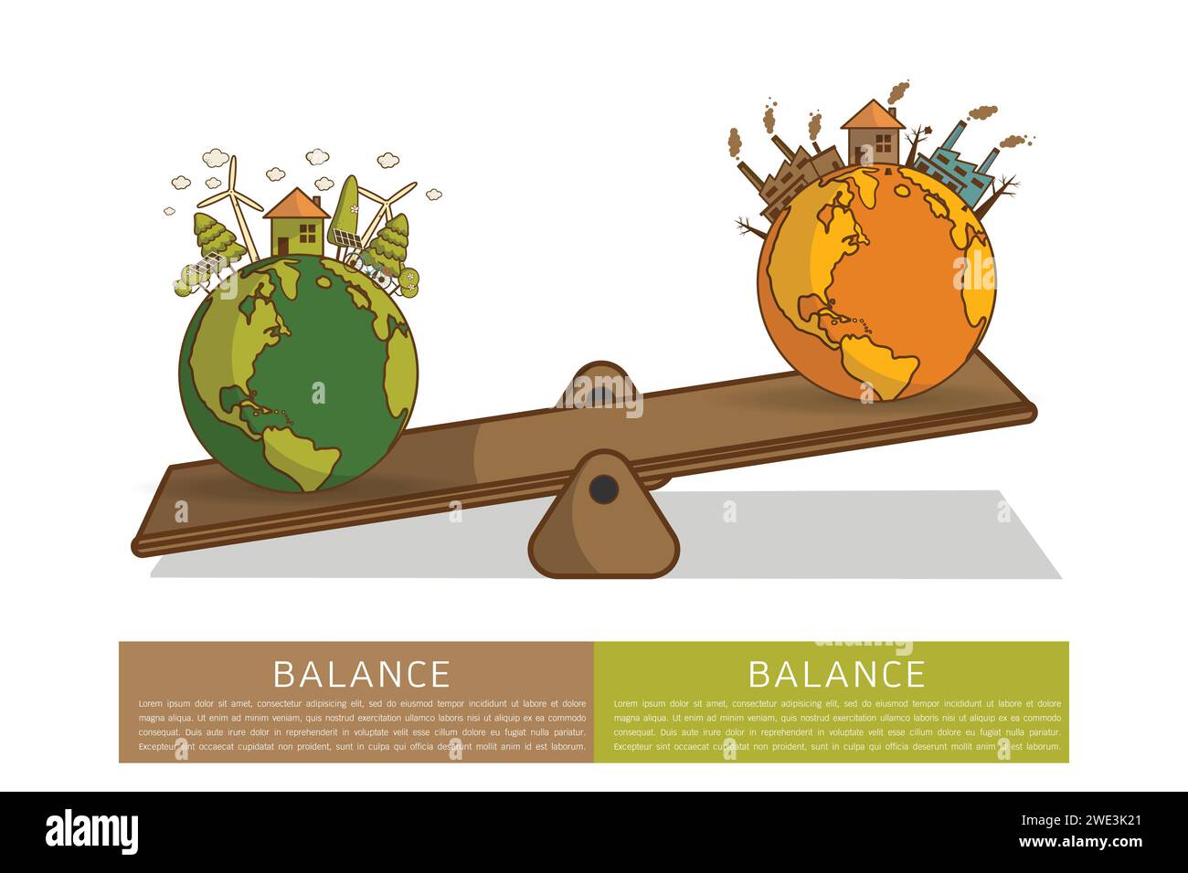 The different of Environmentally landscape factory and forest ,green ...