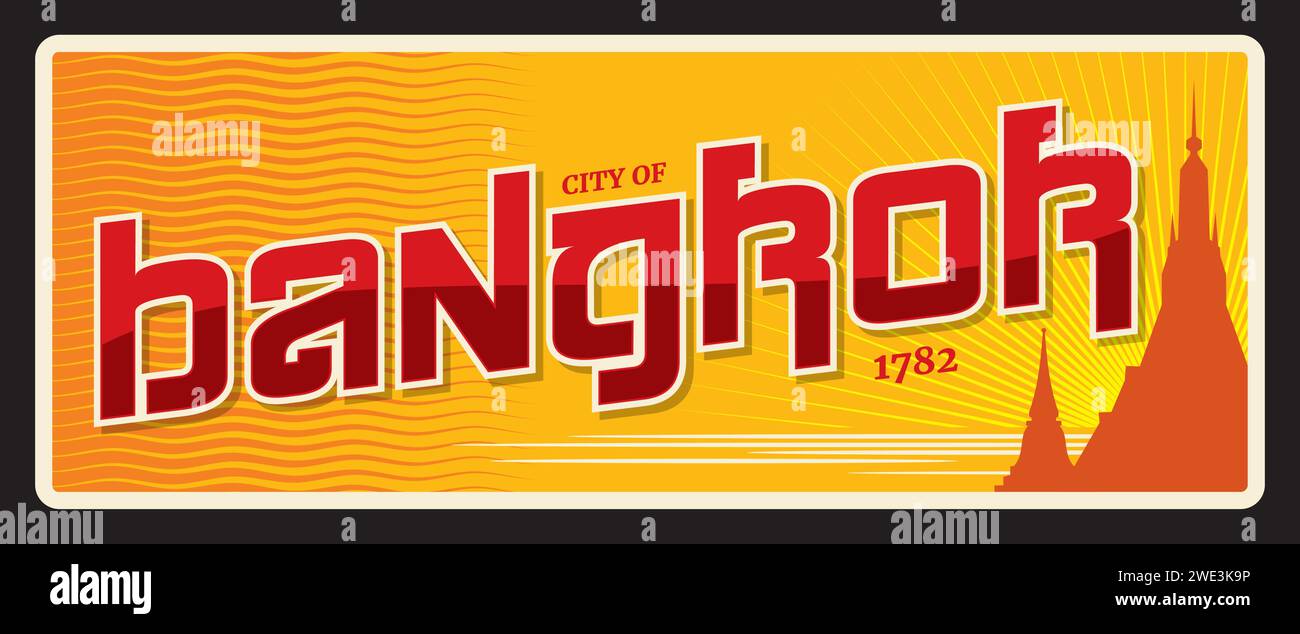 City of Bangkok in Thailand, Krung Thep Maha Nakhon. Vector travel ...