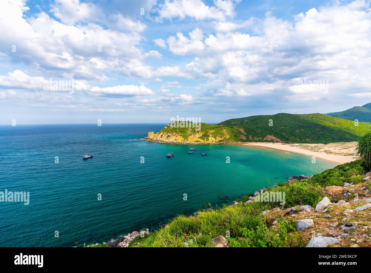 Landscape Vung Ro Bay in the morning. This place is considered the most ...