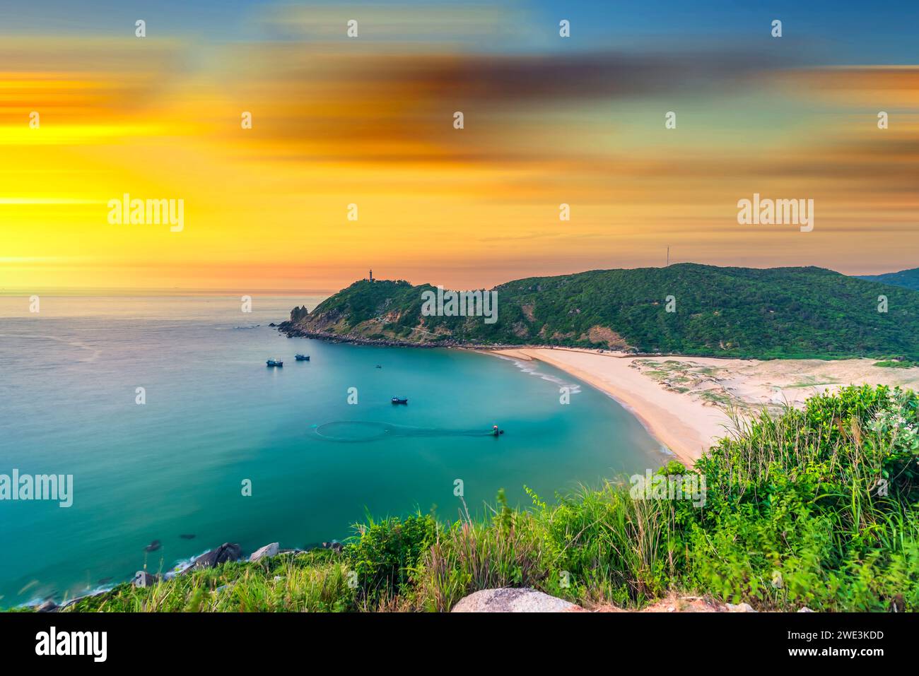 Landscape Vung Ro Bay in the morning. This place is considered the most ...