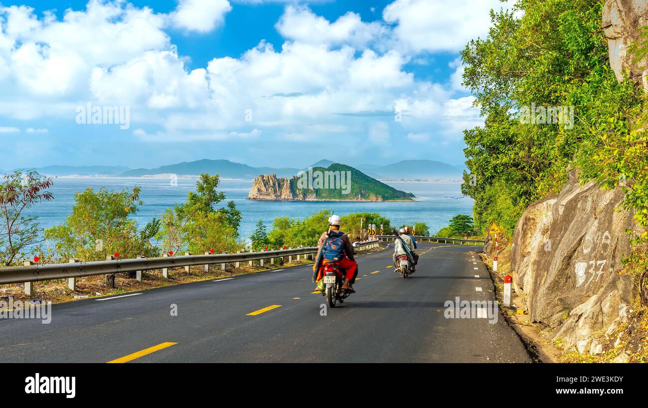 Landscape Vung Ro Bay seen from Ca pass in the morning. This place is ...