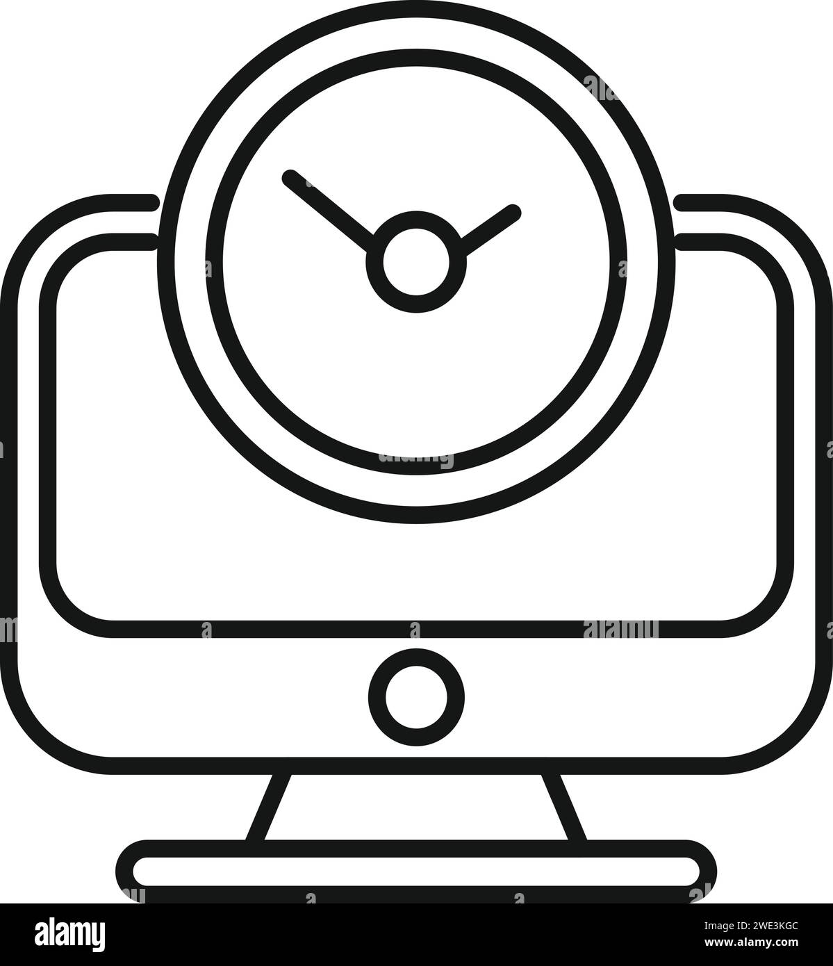 Late computer work icon outline vector. Asleep time. Day busy home ...