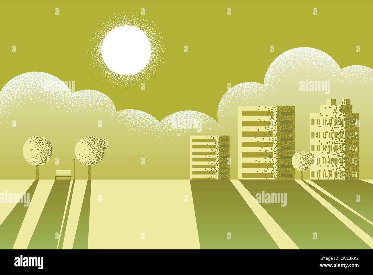 Beautiful City Park horizontal Nature landscape Natural landscape flat ...