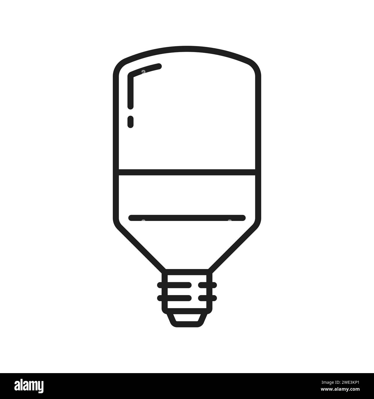 Tubular light bulb and LED lamp outline icon or symbol. Electricity ...