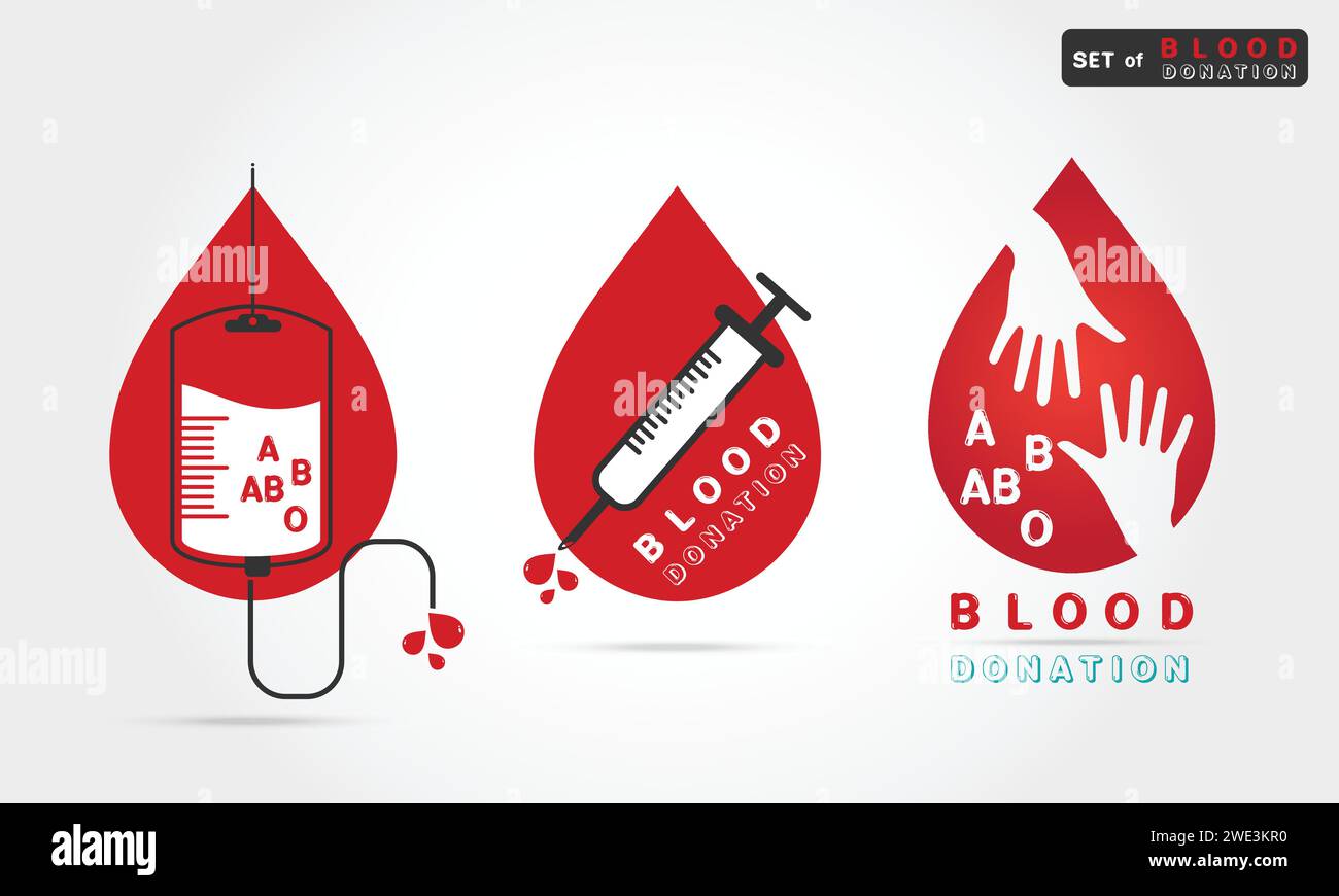 logotype blood donation, help the sick and needy. dropper with a drop ...
