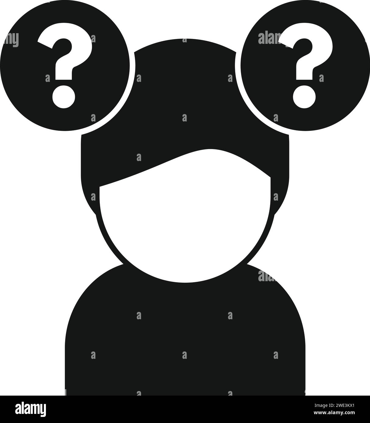 Sign object icon simple vector. Thinking choice. Ambiguity test person ...