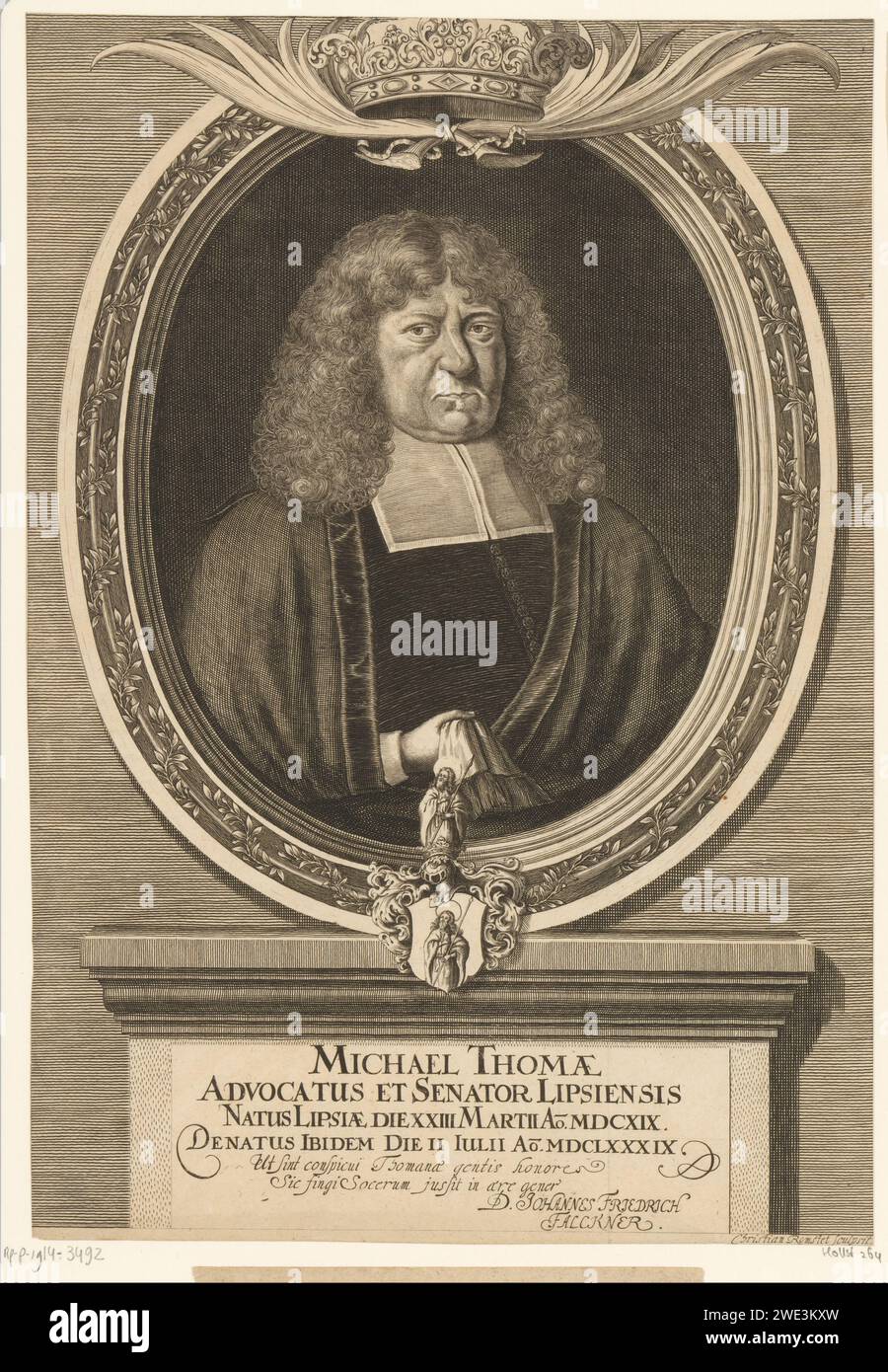 Portret Van Michael Thomas, Christian Romstet, 1665 - 1721 print paper ...